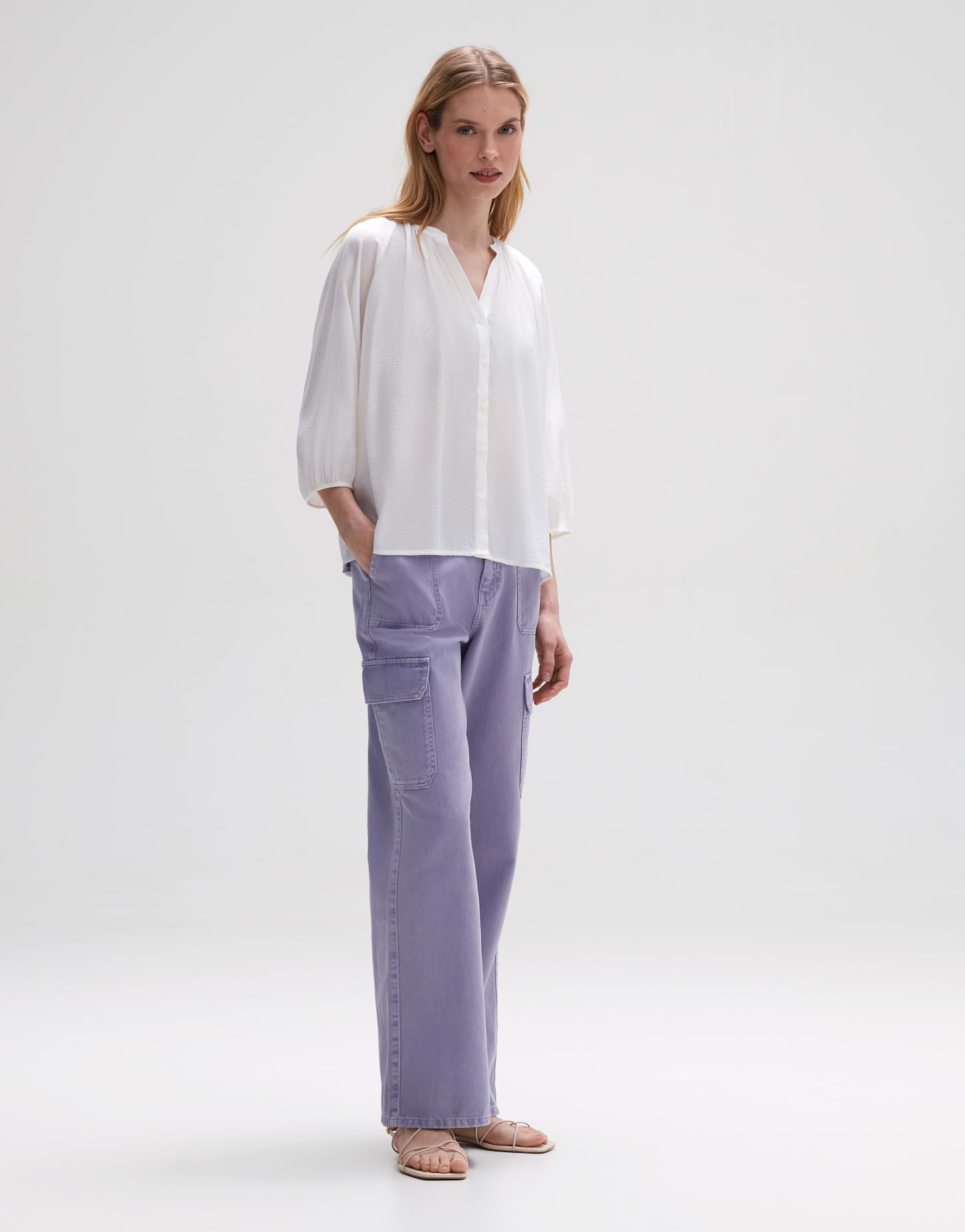 Dreiviertelarmbluse Filna weiß online bestellen | OPUS Online Shop