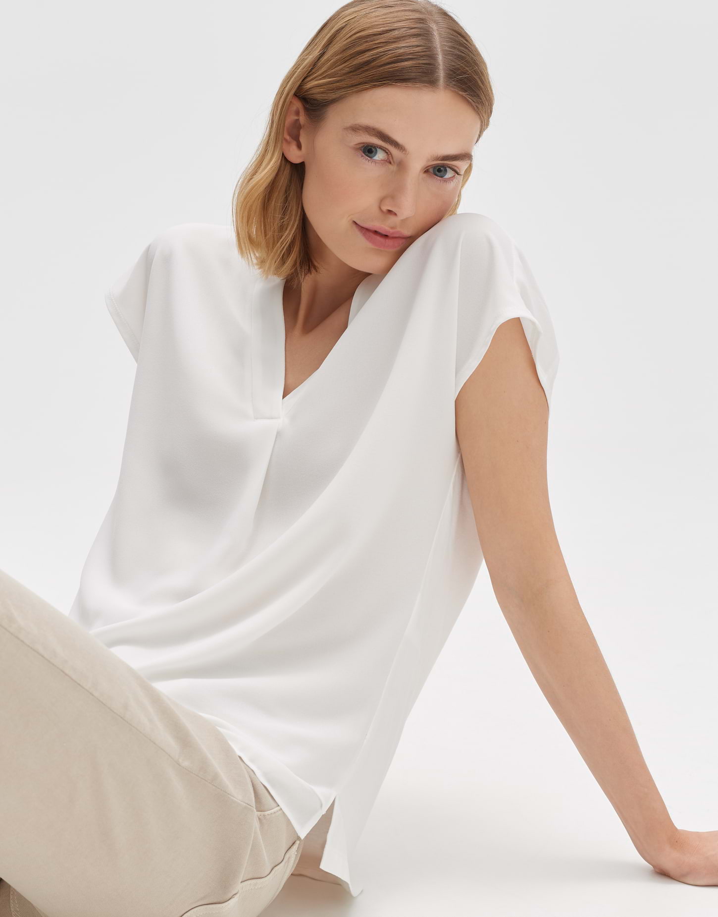 Kurzarmbluse Feliso weiß online bestellen | OPUS Online Shop
