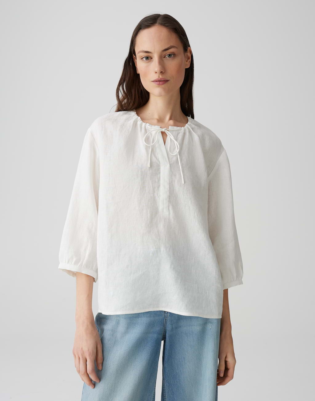 Three quarter sleeve blouse Fedora white by OPUS | shop your favourites ...