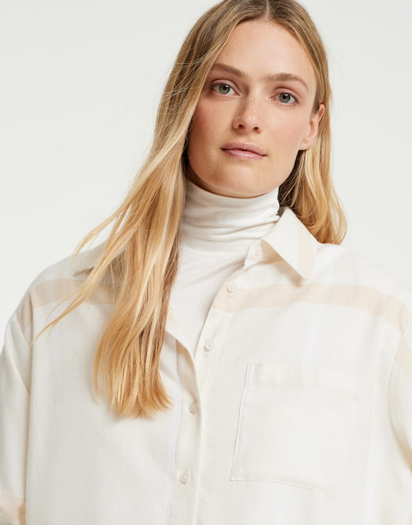 Langarmbluse Fineli snow beige online bestellen | OPUS Online Shop