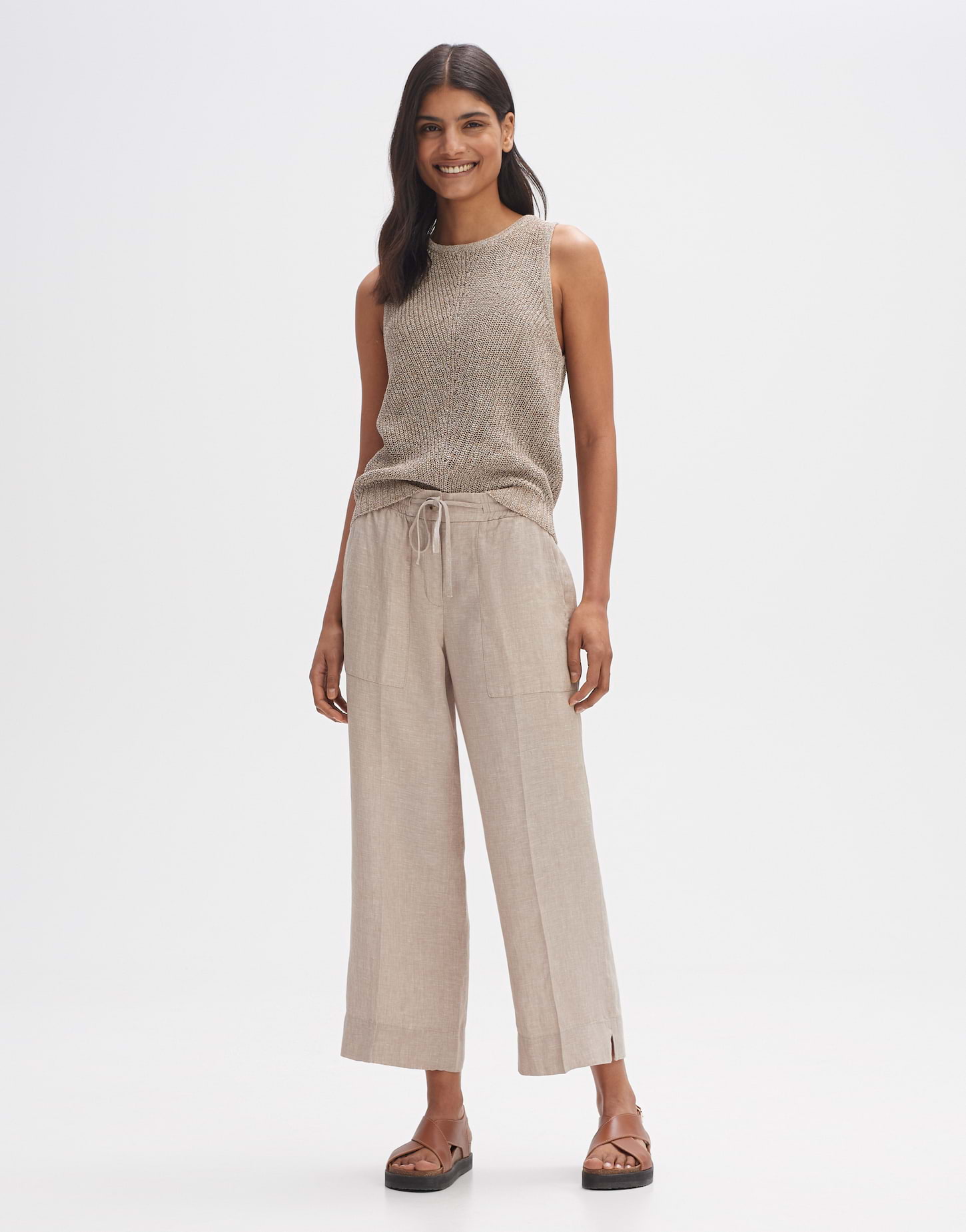 Wide Leg Pants Madeka fresh beige online bestellen | OPUS Online Shop