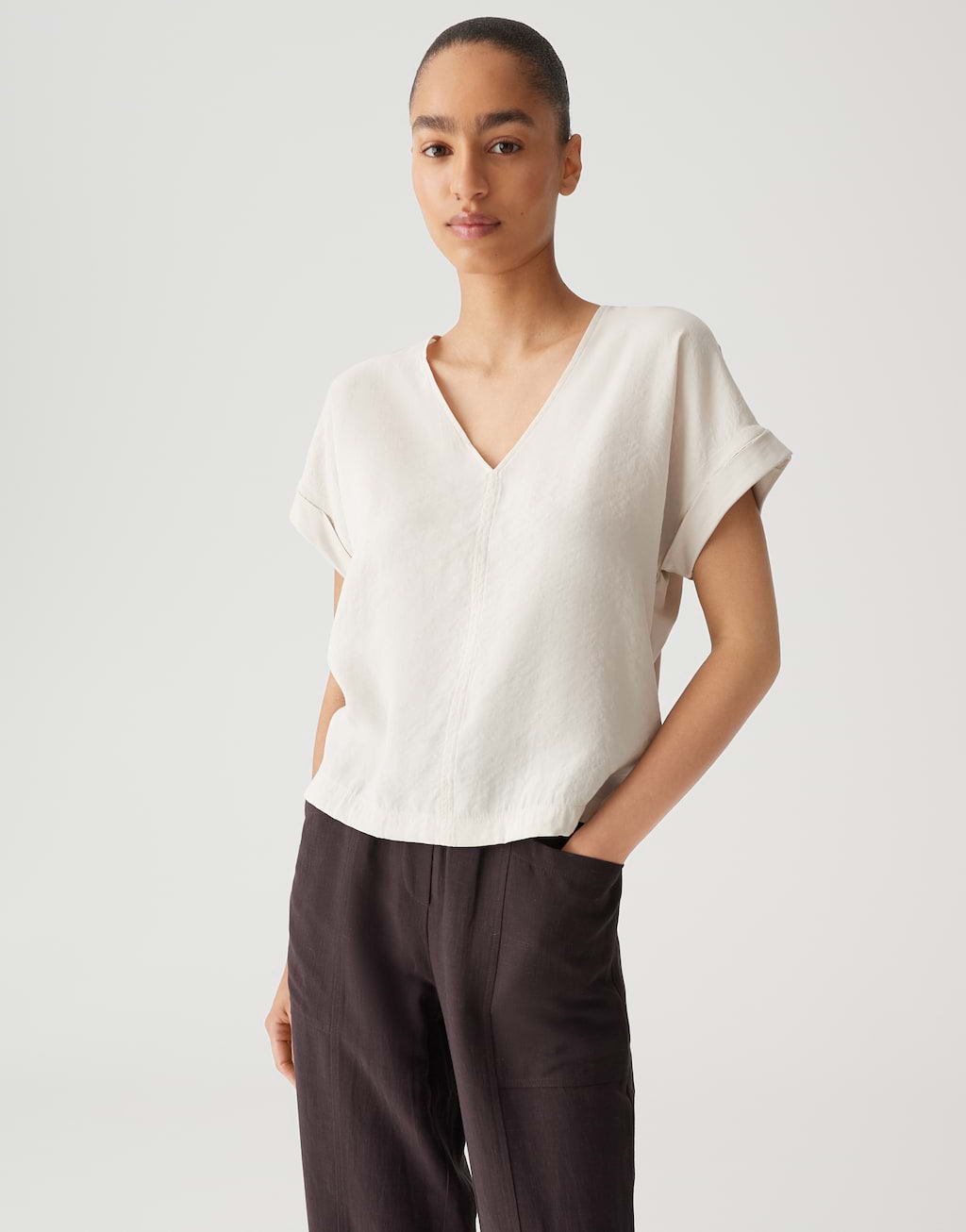 Short sleeve shirt Solme beige by OPUS | shop your favourites online