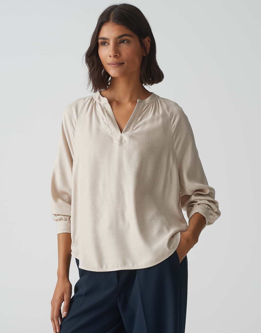 long sleeve blouse Felia beige by OPUS | shop your favourites online