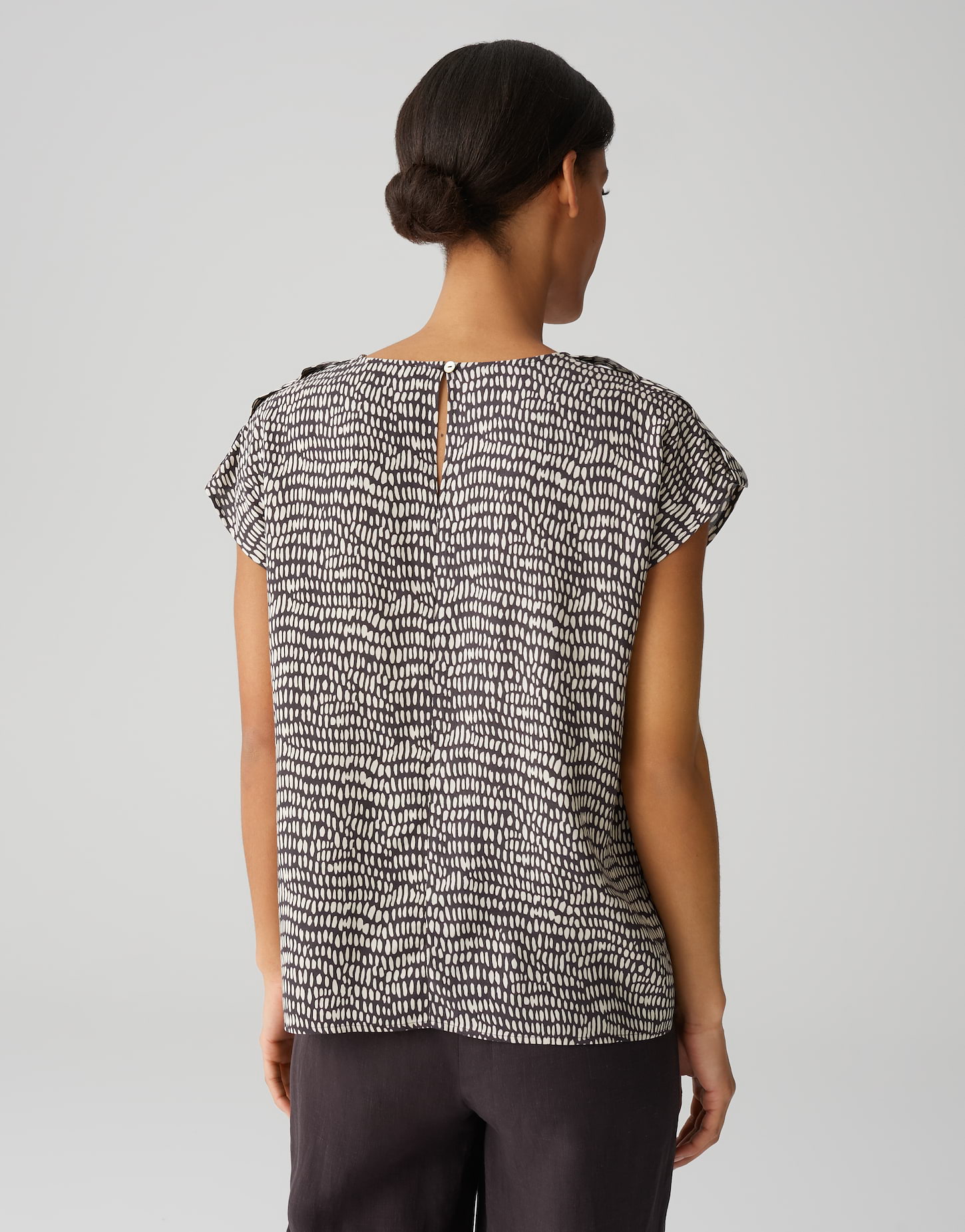 Kurzarmbluse Ferena splash braun online bestellen | OPUS Online Shop