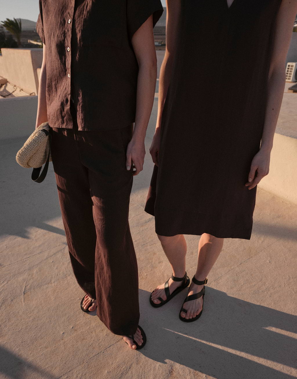 Wide Leg Pants Mileni linen braun online bestellen | OPUS Online Shop