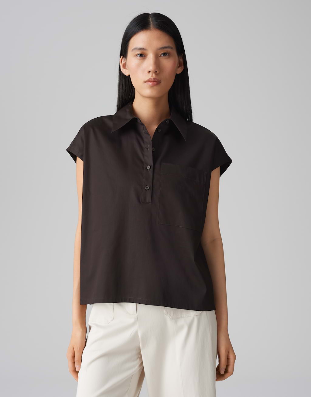 Kurzarmbluse Fajora braun online bestellen | OPUS Online Shop