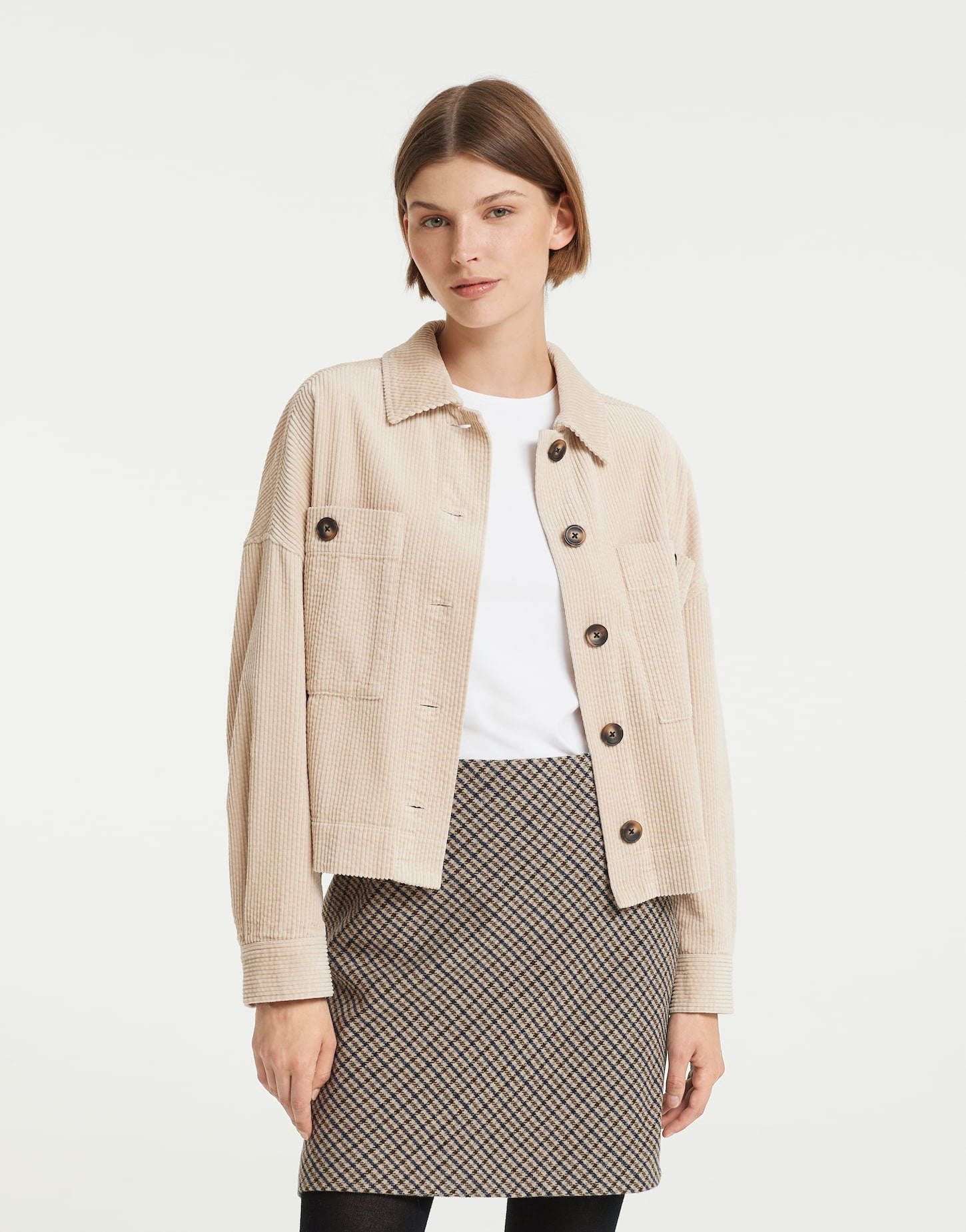 Cord jacket Haike beige by OPUS | shop your favourites online