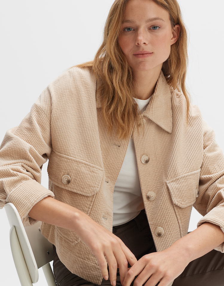 Fabelhafte Cordjacke Damen Beige Bild