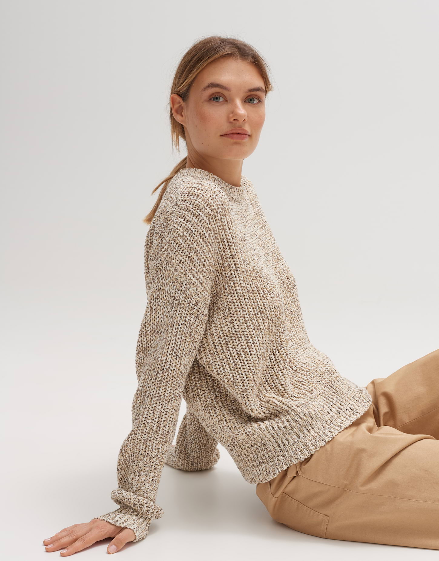 Strickpullover Porunu beige online bestellen | OPUS Online Shop