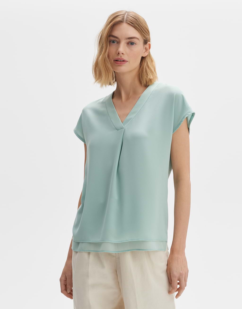 Kurzarmbluse Feliso grün online bestellen | OPUS Online Shop