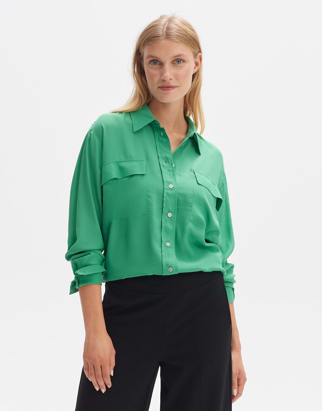 long sleeve blouse Folias green by OPUS | shop your favourites online