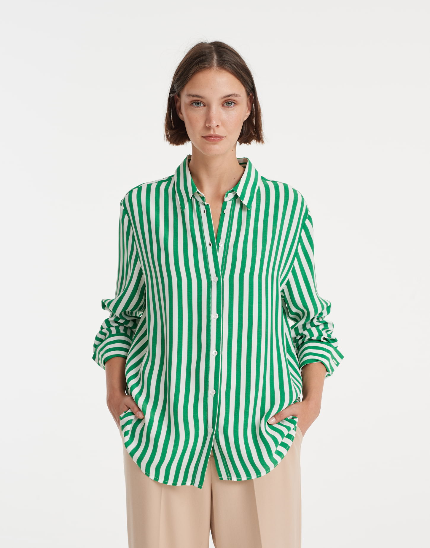 Stripe blouse Famila green by OPUS | shop your favourites online