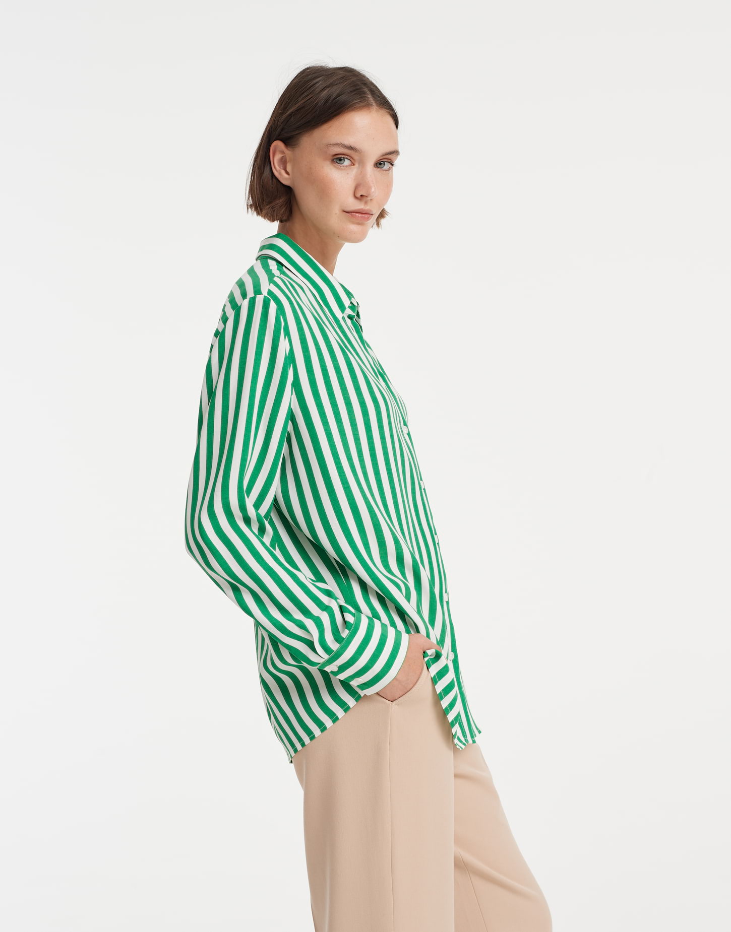 Stripe blouse Famila green by OPUS | shop your favourites online