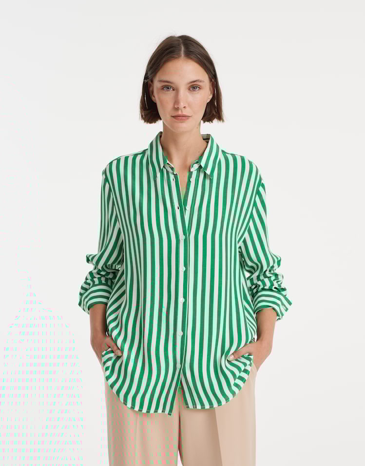 Stripe blouse Famila green by OPUS | shop your favourites online