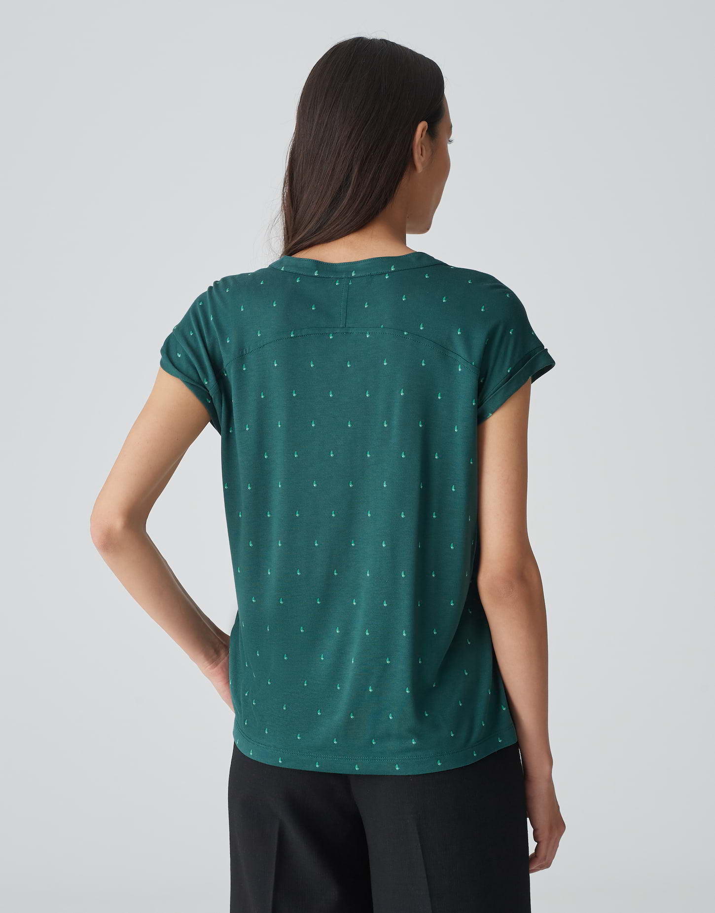Kurzarmshirt Sandi dotsy grün online bestellen | OPUS Online Shop