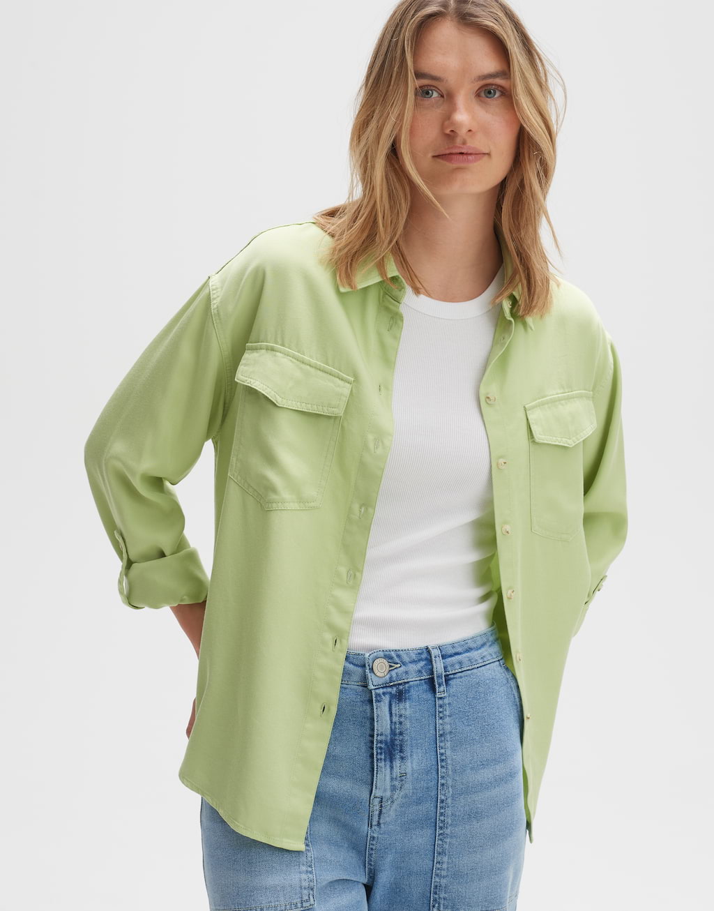 long sleeve blouse Fappel green by OPUS | shop your favourites online