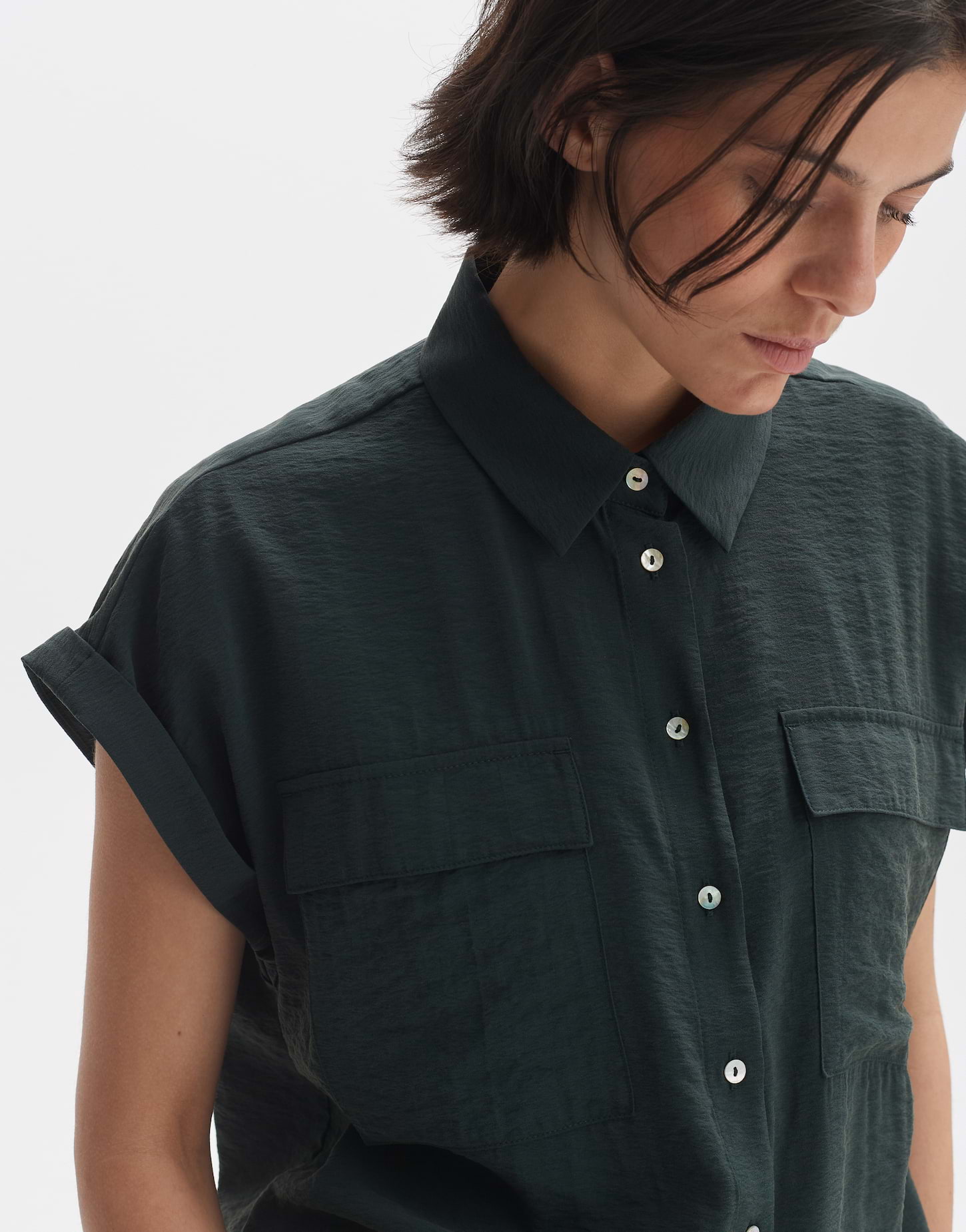 Kurzarmbluse Fitara grün online bestellen | OPUS Online Shop