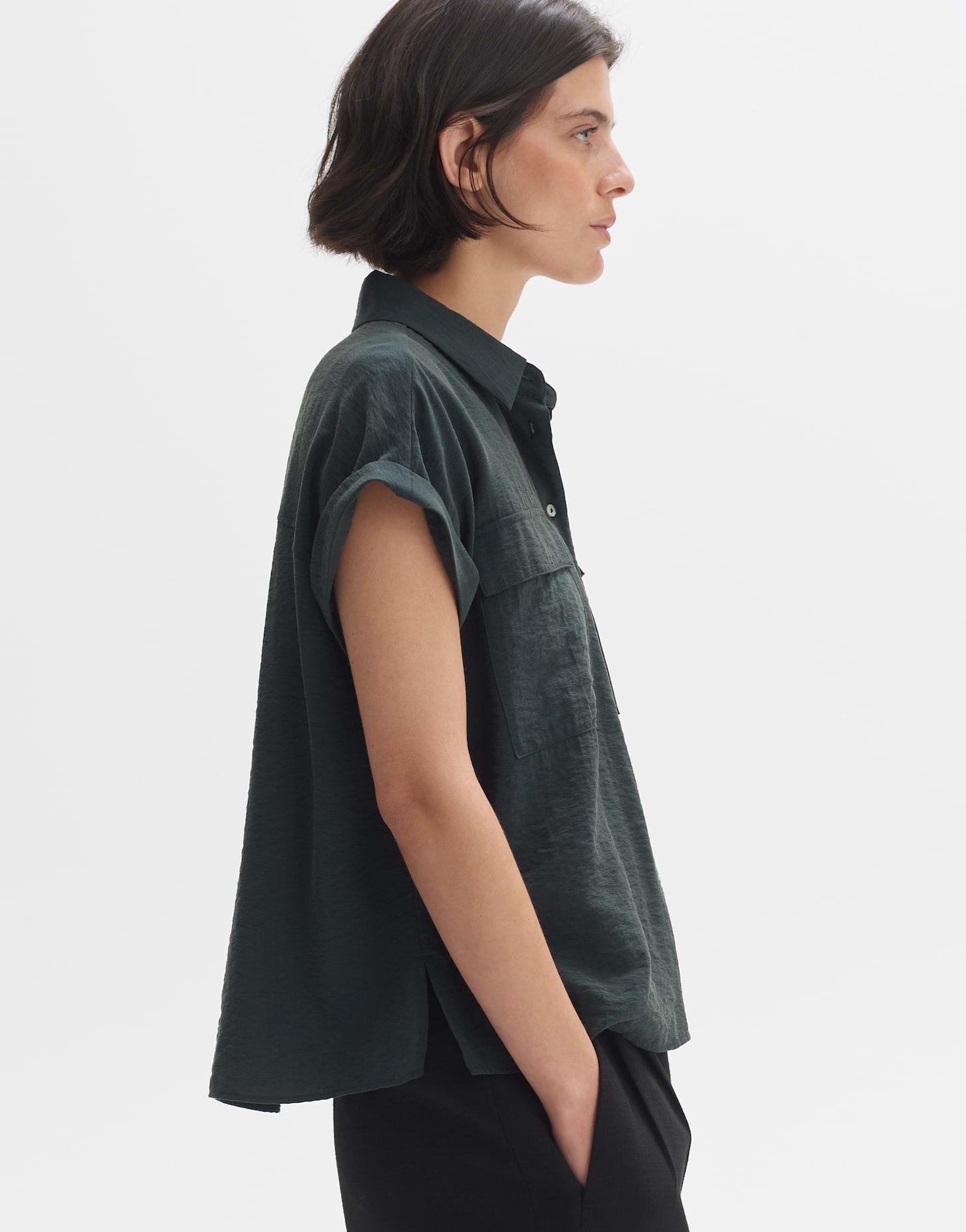 Kurzarmbluse Fitara grün online bestellen | OPUS Online Shop