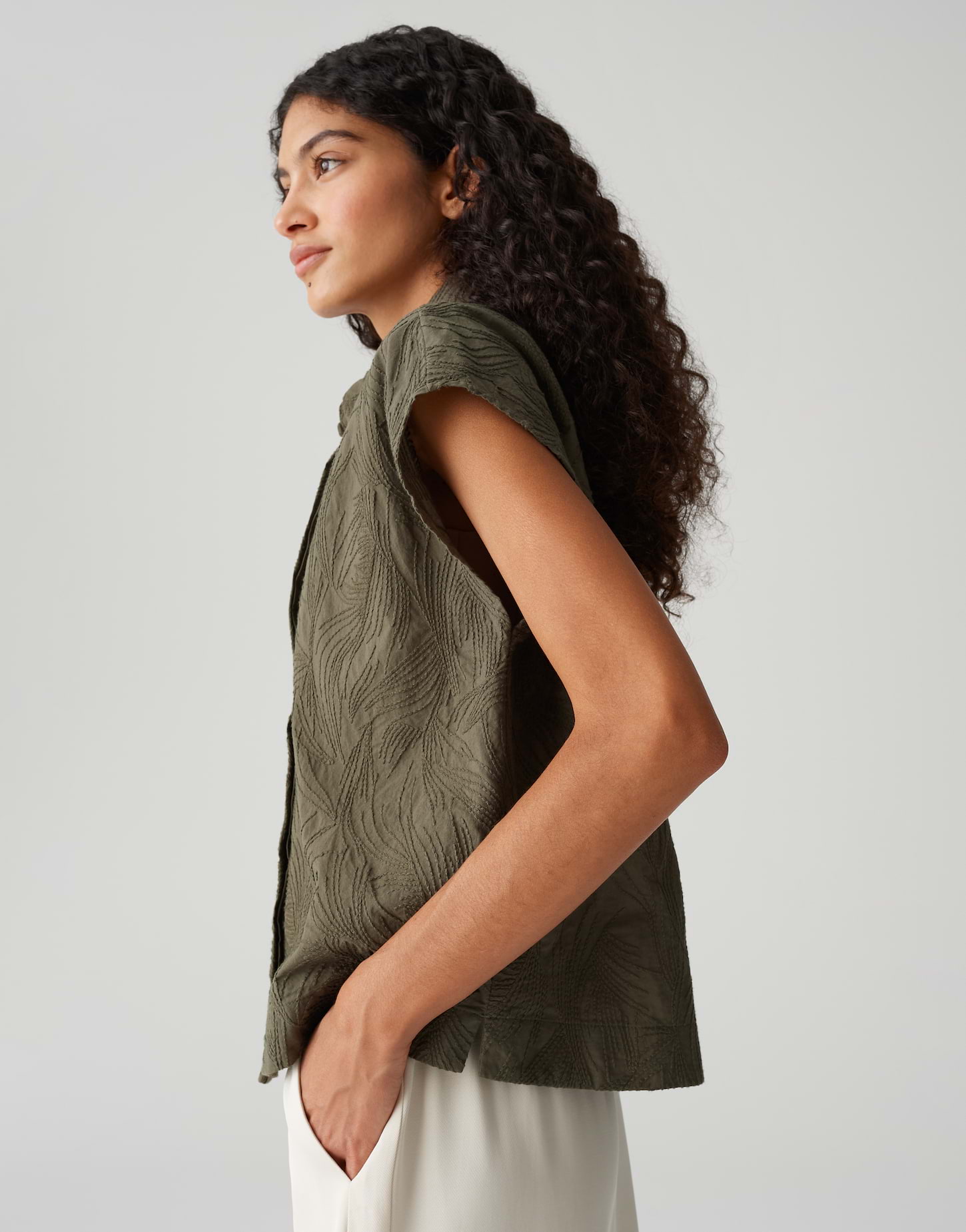 Kurzarmbluse Falme grün online bestellen | OPUS Online Shop