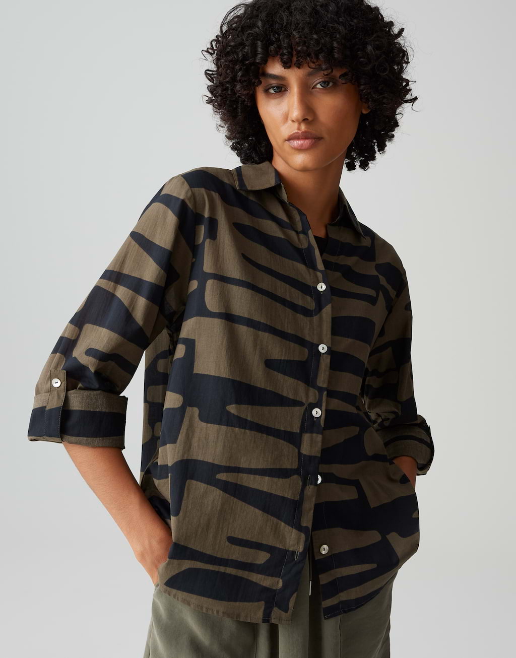 long sleeve blouse Fumani jungle green by OPUS | shop your favourites ...