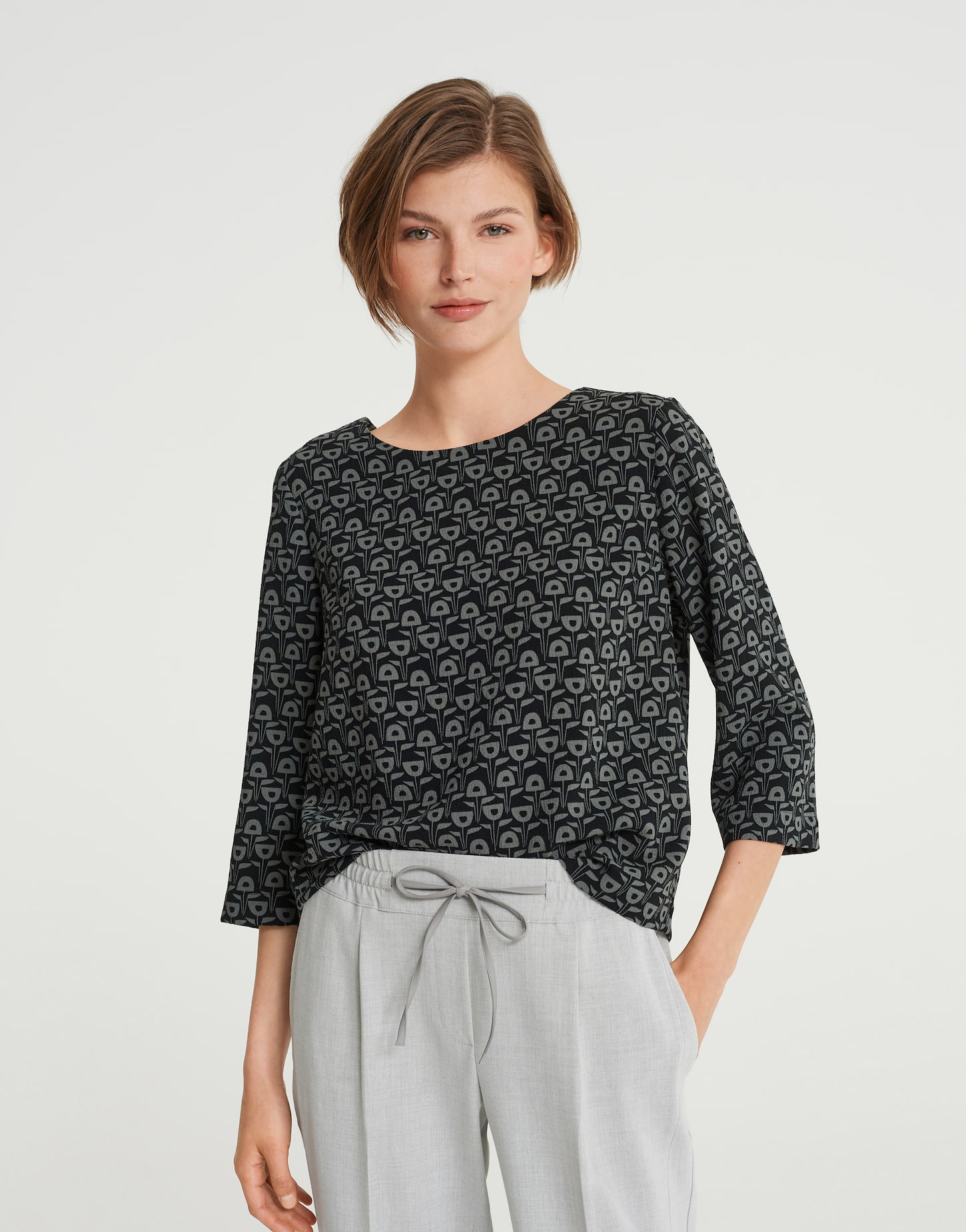 Langarmbluse Falesha flower grün online bestellen | OPUS Online Shop