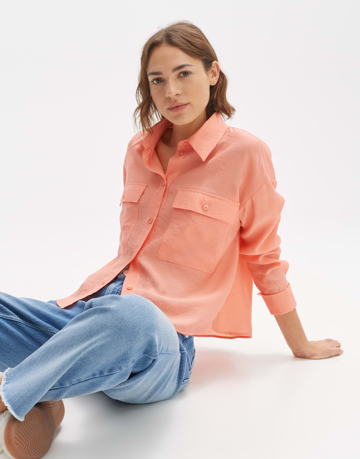 Langarmbluse Fastelle orange online bestellen | OPUS Online Shop