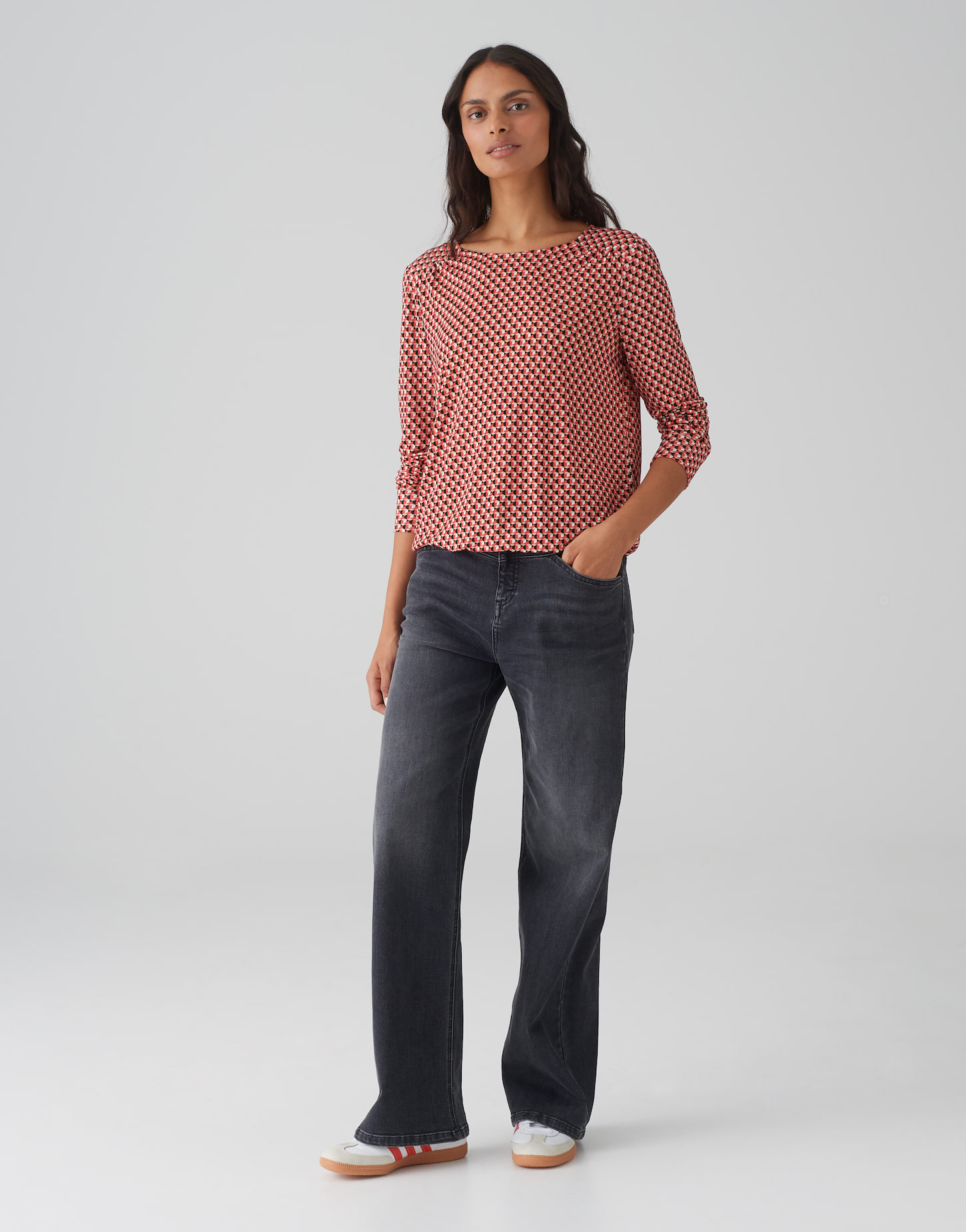 Langarmshirt Sutha abstract rot online bestellen | OPUS Online Shop