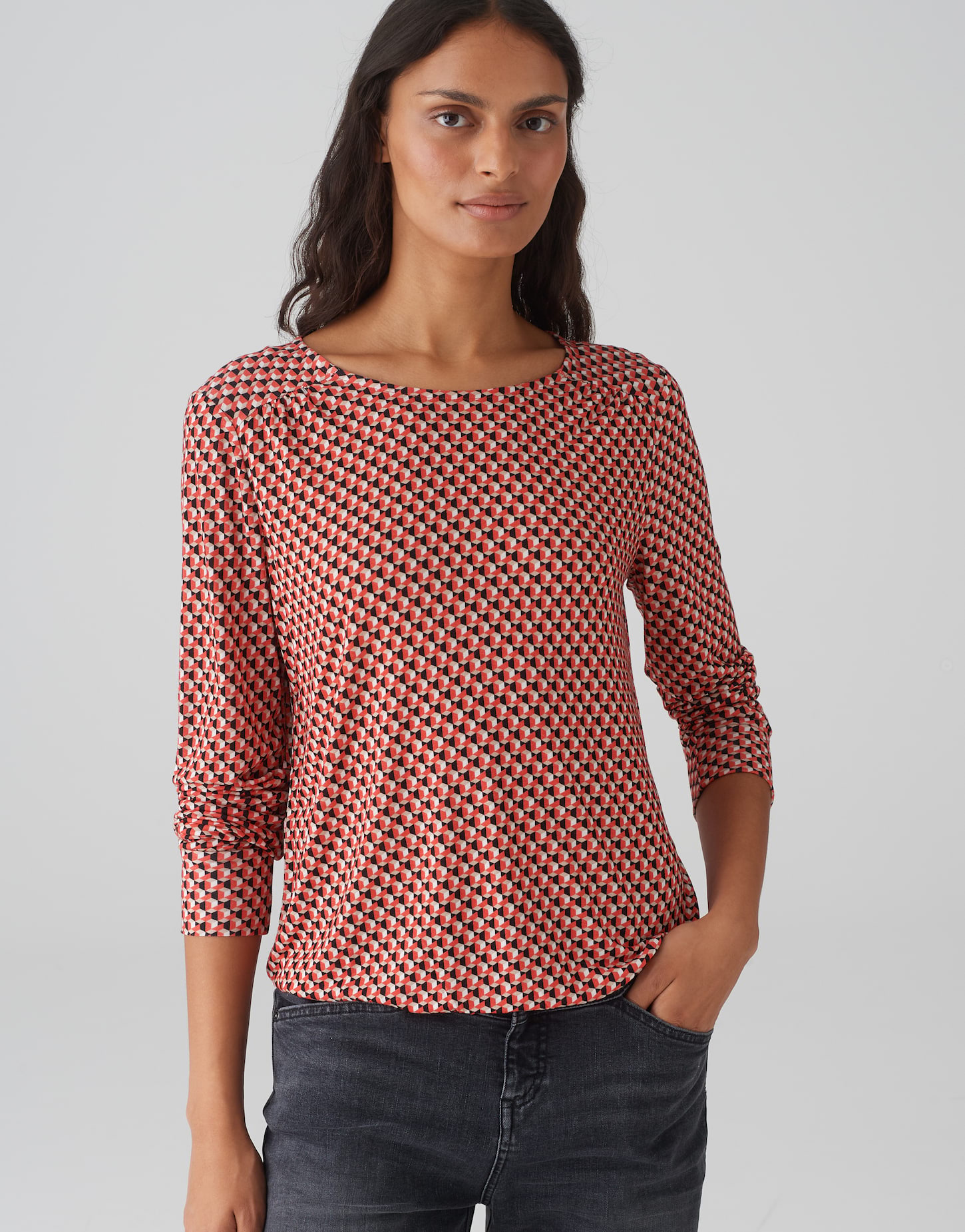 Langarmshirt Sutha abstract rot online bestellen | OPUS Online Shop