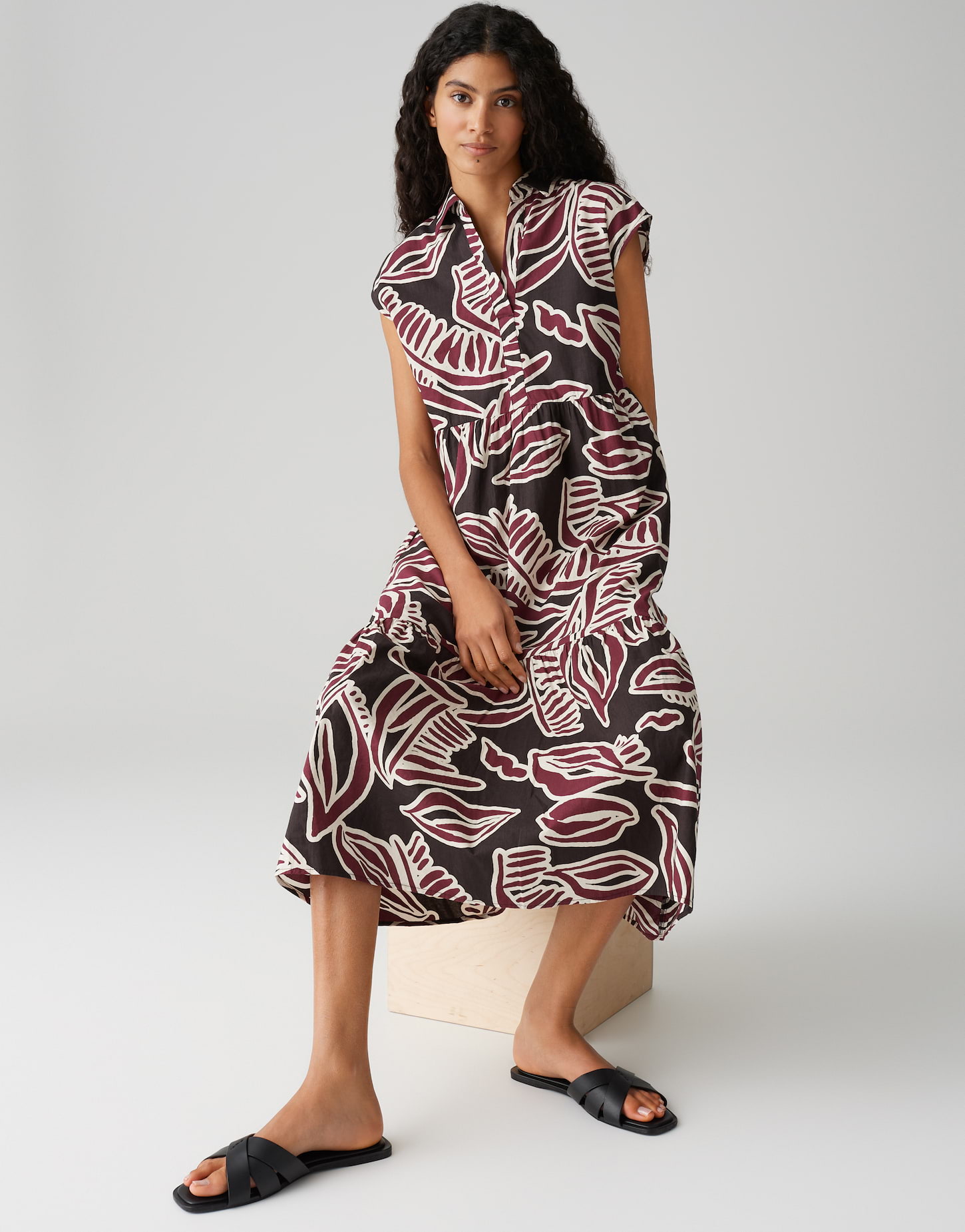 Midikleid Werisa tropical lila online bestellen | OPUS Online Shop
