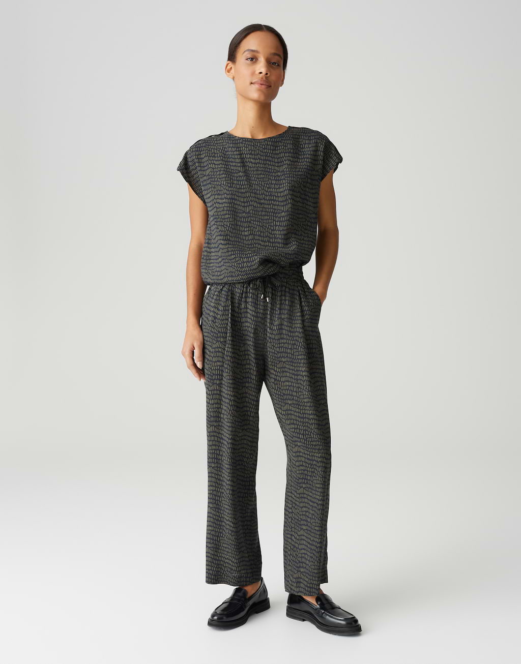 Kurzarmbluse Ferena splash blau online bestellen | OPUS Online Shop