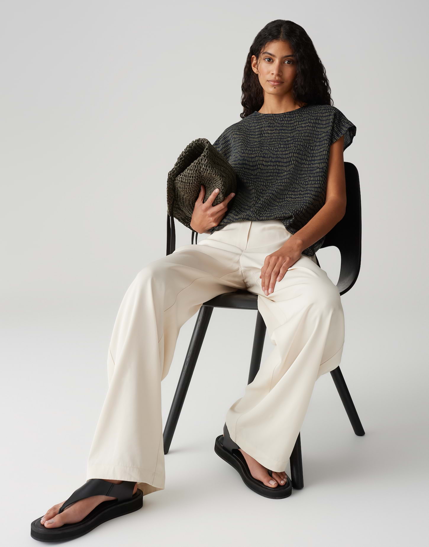 Kurzarmbluse Ferena splash blau online bestellen | OPUS Online Shop