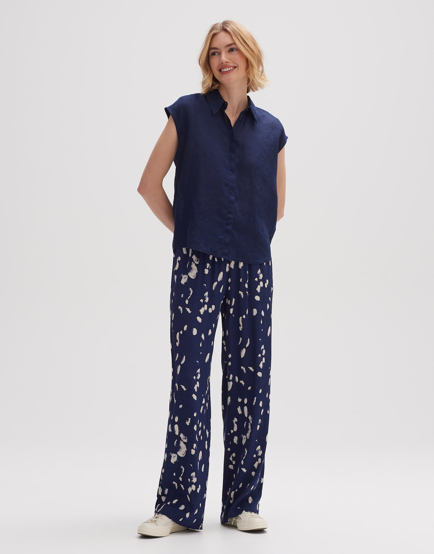 Leinenbluse Faara blau online bestellen | OPUS Online Shop