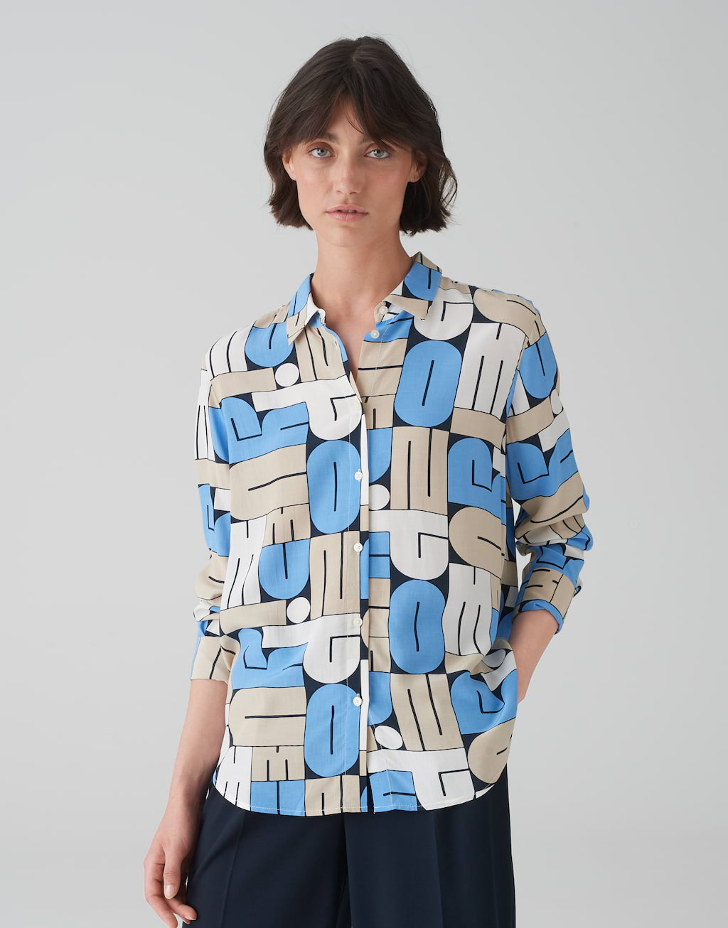 long sleeve blouse Fumira blue by OPUS | shop your favourites online