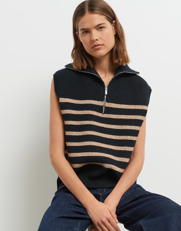 Pullunder Peisser stripe blau online bestellen | OPUS Online Shop