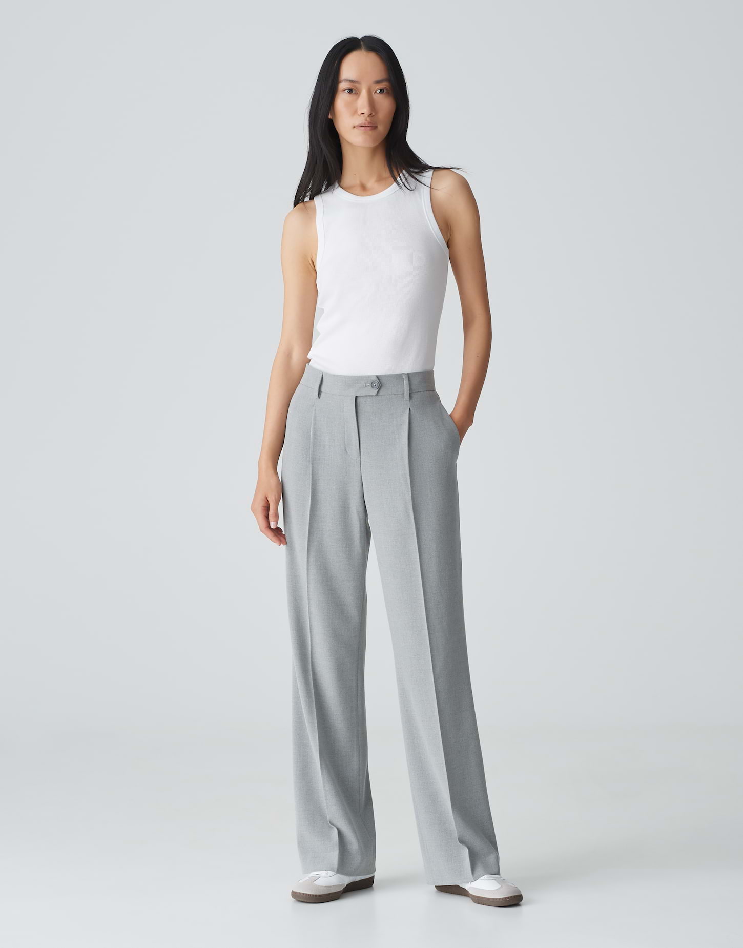 Wide Leg Pants Morina grau online bestellen | OPUS Online Shop