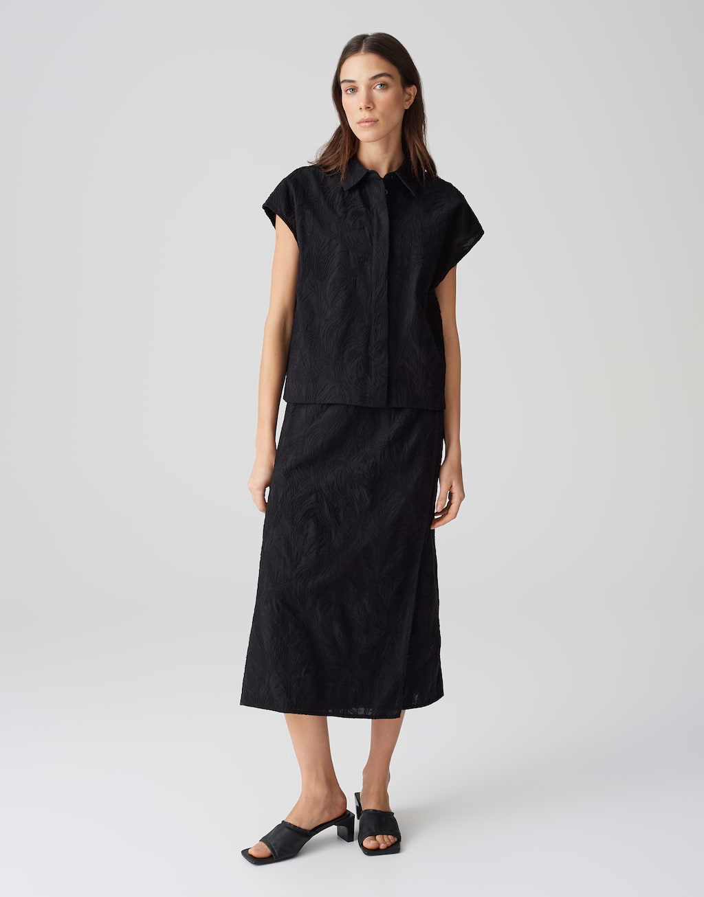 Kurzarmbluse Falme schwarz online bestellen | OPUS Online Shop